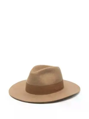 GOLDEN GOOSE Felt Ribbon Fedora Hat - Neutrals