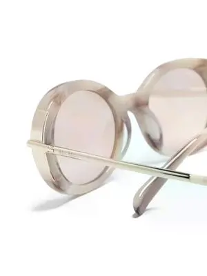 Max Mara Marbled Oval-frame Sunglasses