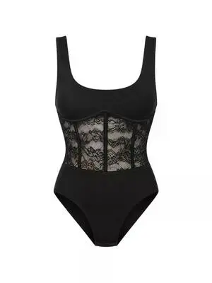 Cami Nyc Lace-panelled Bodysuit - Black