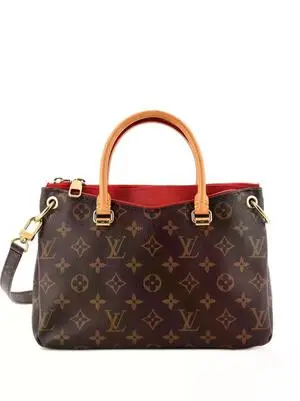 LOUIS VUITTON Pallas Tote Monogram Canvas With Leather Bb Shoulder Bag - Red