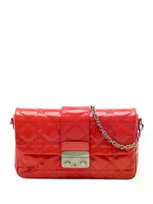 Dior 2012 Patent Cannage New Lock Pouch Crossbody Bag - Red