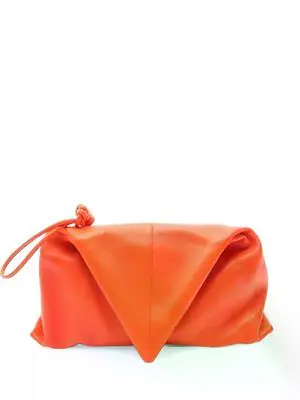 Bottega Veneta 2010s Triangle Clutch Bag - Orange