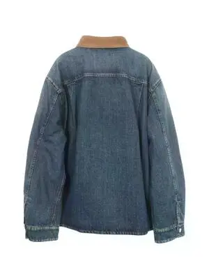 Miu Miu 2020s Piumino Embroidered-logo Denim Jacket