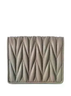 Miu Miu Small Matelassé Nappa Leather Wallet - Neutrals