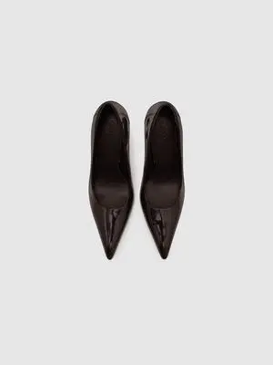 REISS Patent Leather Pointed-toe Stiletto Court Shoes