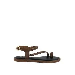RAG & CO Stallone Tan Braided Flat Sandals By - Brown
