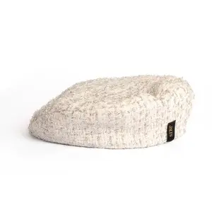 SIBI HATS Silver / White / Neutrals Diana New Tweed French Beret Hat - Silver/white