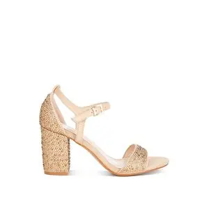 RAG & CO Neutrals Navoli Rhinestones Embellished Sandals In By - Beige