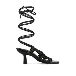 RAG & CO Beroe Braided Handcrafted Lace Up Sandal By - Black
