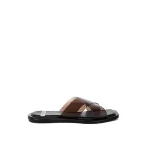 RAG & CO Kimama Criss Cross Strap Slip Ons In By - Black
