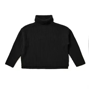 LINDSAY NICHOLAS NEW YORK Textured Turtleneck - Black