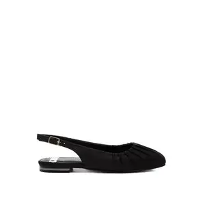 RAG & CO Cheeni Satin Square Toe Flat Slingbacks