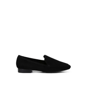 RAG & CO Julia Suede Semi Casual Loafers In By - Black