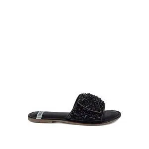 RAG & CO Pipa Big Bow Beaded Flats In By - Black