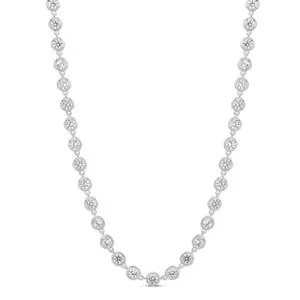 SHYMI Round Victorian Style Tennis Necklace - Silver