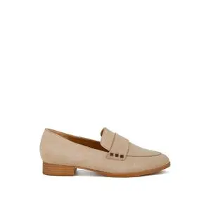 RAG & CO Neutrals Durance Studded Genuine Suede Loafers In Sand By - Black