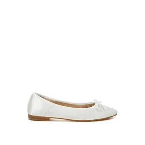 RAG & CO Fearless Satin Bow Embellished Ballerinas In By - White