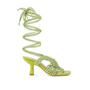 RAG & CO Beroe Braided Handcrafted Lace Up Sandal By - Green