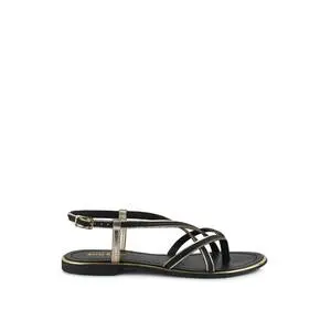 RAG & CO Pheobe Strappy Flat Sandals In By - Black