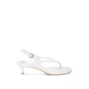 RAG & CO Brisbou Thong Strap Heels In By - White