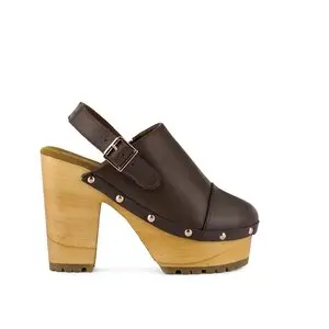 RAG & CO Alona Slingback High Block Heeled Clogs