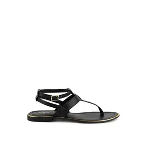 RAG & CO Irene Flat Thong Sandals By - Black