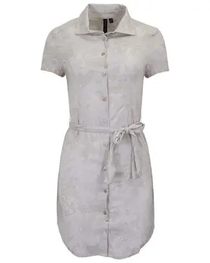 LORDS OF HARLECH Crystal Paisley Explosion Ivory Shirt Dress - White