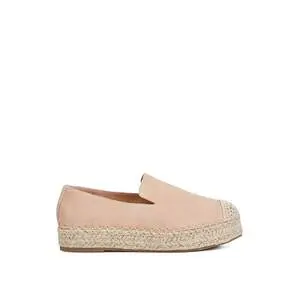 RAG & CO Ellerie Soft Suede Flatform Heel Espadrilles In Blush By - Pink