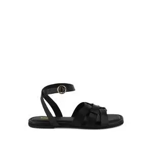 RAG & CO Ashton Flat Ankle Strap Sandals By - Black