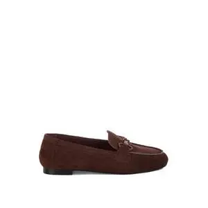 RAG & CO Awen Monochromatic Horsebit Real Suede Loafers In By - Brown