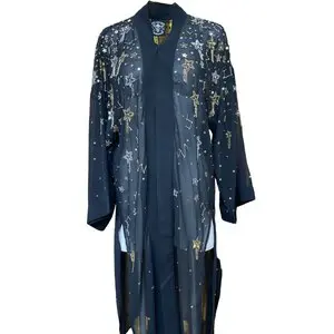 ANY OLD IRON Gold / Black / Silver Sequin Shooting Star Black Duster - Gold/black/silver