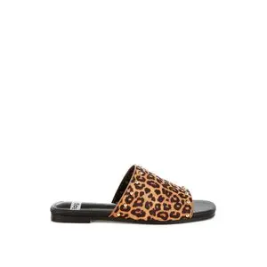 RAG & CO Hilsa Leopard Print Slip-on Flats By - Black