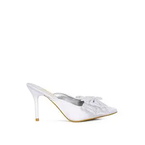 RAG & CO Elisda Embellished Bow High Heel Mules In By Rag & Co
