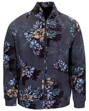 LORDS OF HARLECH Neville Exotic Floral Printed Zip Jacket - Black