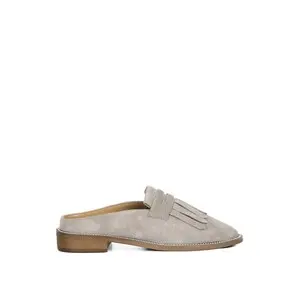 RAG & CO Lena Genuine Suede Mules In Taupe By - Grey