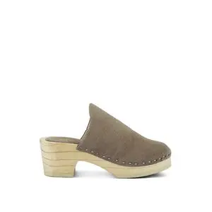 RAG & CO Darcie Suede Clogs In Taupe By - Grey