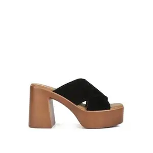 RAG & CO Matrix Criss Cross Strap Block Heel Sandals