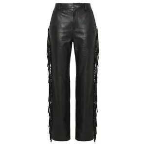ANNA GATTO Fringed Leather Pants