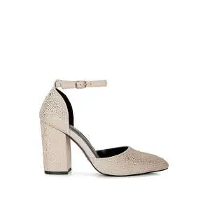 RAG & CO Neutrals Culver Rhinestone Embellished Block Heel Sandals In By