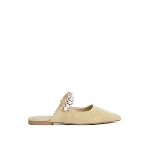 RAG & CO Neutrals Geode Pearl Embellished Slip On Mules In By - Beige
