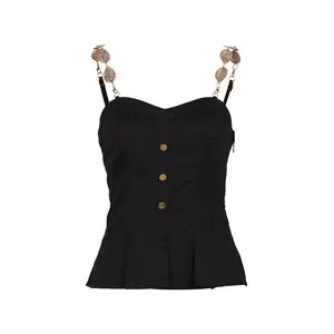 ZETAYE Celeste Linen Cotton Chain Top