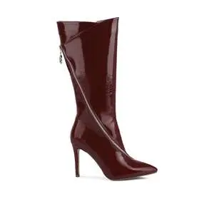 RAG & CO Tsaroh Zip Around Calf Boot In Burgundy By - Red