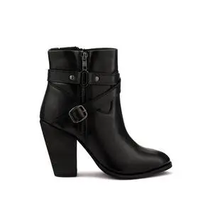 RAG & CO Cat-track Leather Ankle Boots In By - Black