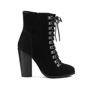 RAG & CO Goose-feather Antique High Heeled Ankle Boot In By - Black