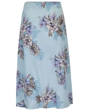 LORDS OF HARLECH Marni Exotic Floral Teal Midi Skirt - Blue