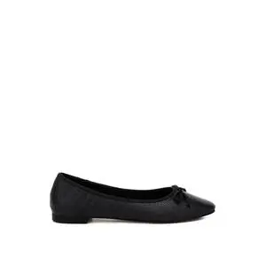 RAG & CO Paper Rings Raffia Ballet Flats In By - Black