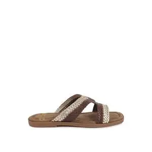 RAG & CO Eirata Braided Real Leather Slip-on Flats In By - Brown