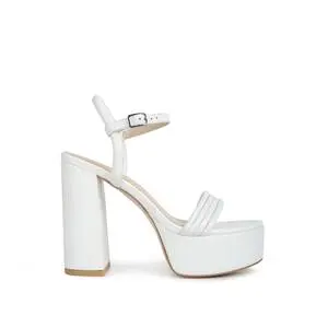RAG & CO Cruella Block Heel Platform Sandals In By - White