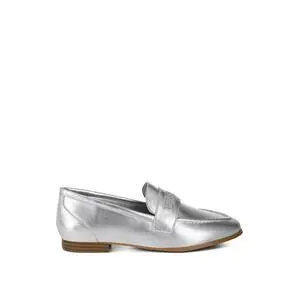 RAG & CO Eden Ode Rhinestone Strap Metallic Loafers By - Silver