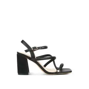 RAG & CO Artha Open Square Toe Block Heel Sandals In By - Black